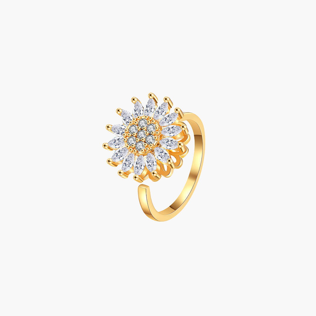Flower Anxiety Spinner Ring - Soothing Jewelry for Stress – ZEYA